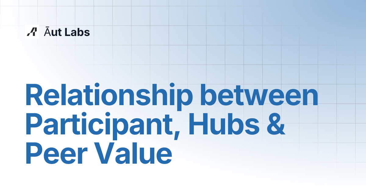 Relationship between Participant, Hubs & Peer Value | Āut Labs